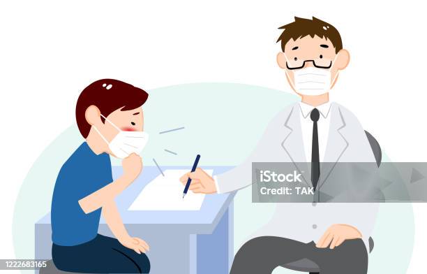 Illustration Of A Patient Telling Doctors Symptoms In The Exam Room ... Illustration Of A Patient Telling Doctors Symptoms In The Exam Room ...
