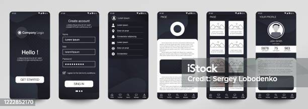 Desain Aplikasi Seluler Ui Ux Gui Set Layar Pendaftaran Pengguna Dengan