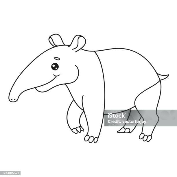 Ilustración de Página Para Colorear Con Un Lindo Tapir Ilustración ... Ilustración de Página Para Colorear Con Un Lindo Tapir Ilustración ...