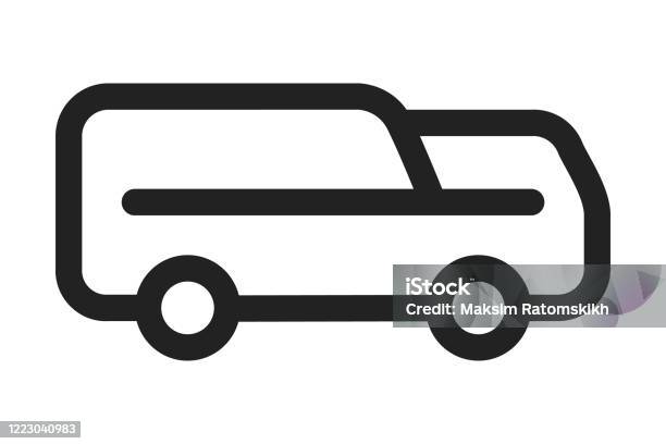 Icône Vectorielle De Camion De Livraison Fourgonnette De Cargaison