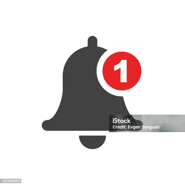 Ringing Bell One Notification Flat Vector Isolated Icon In Social Media ... Ringing Bell One Notification Flat Vector Isolated Icon In Social Media ...