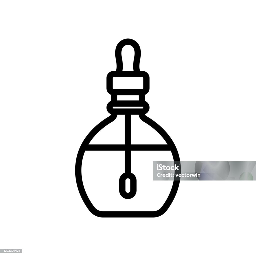 Minyak Kutikula Dalam Stoples Dengan Ilustrasi Garis Besar Ikon Pipet ... Minyak Kutikula Dalam Stoples Dengan Ilustrasi Garis Besar Ikon Pipet ...