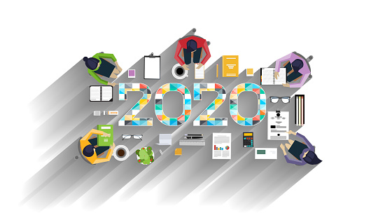 Pengusaha Dan Lady Brainstorming Untuk Sukses Dengan Teks Logo 2020 ... Pengusaha Dan Lady Brainstorming Untuk Sukses Dengan Teks Logo 2020 ...