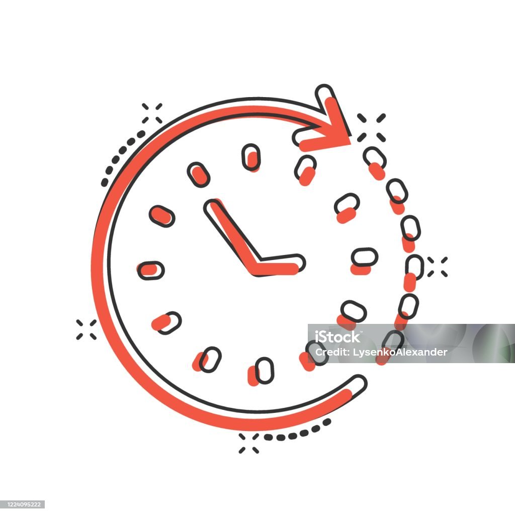 Ilustración De Icono De Reloj En Estilo Cómico Vea La Ilustración