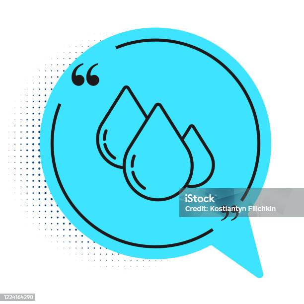 Icône Noire De Goutte Deau Deau Isolée Sur Le Fond Blanc Symbole Bleu