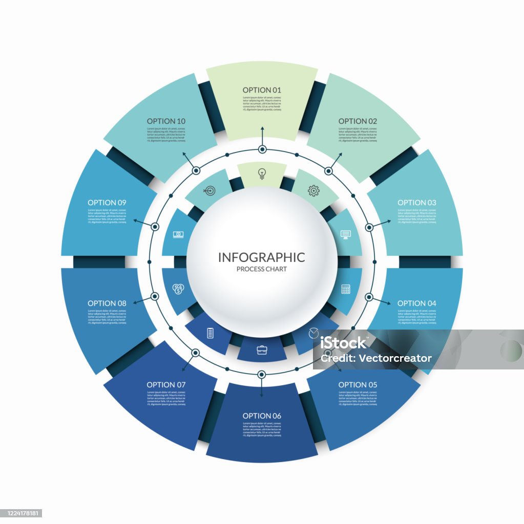 Infographic Circular Chart Divided Into 10 Parts Stepby Step Cycle ... Infographic Circular Chart Divided Into 10 Parts Stepby Step Cycle ...