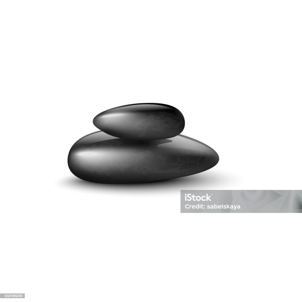 Spa Relaxing Massage Stones Template Realistic Vector Illustration Isolated Stock Illustration
