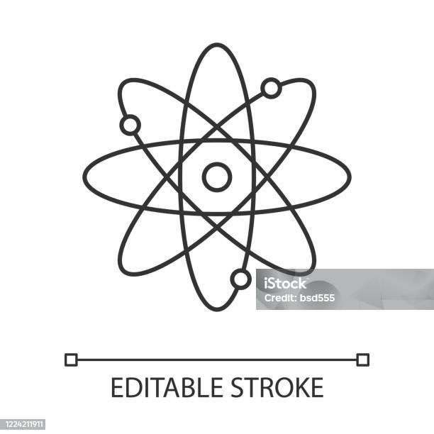 Icône Linéaire Datome De Molécule Source Dénergie Nucléaire Noyau