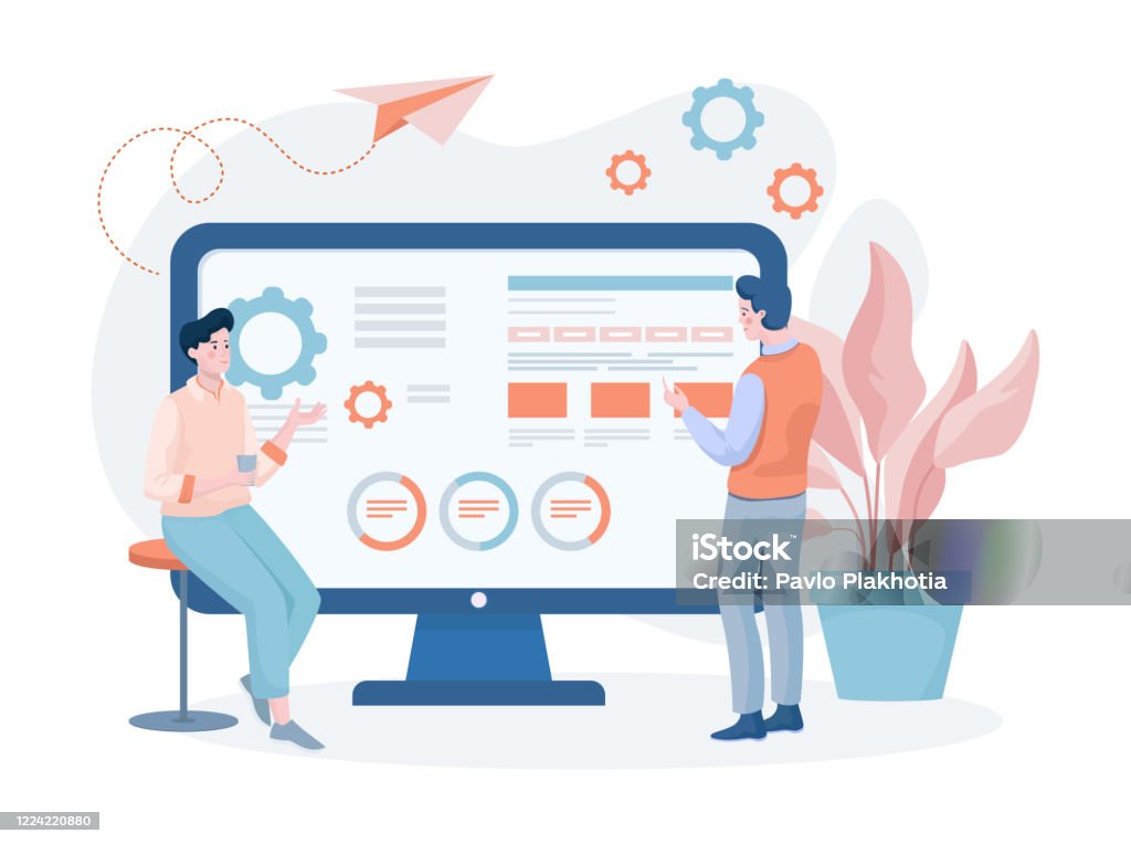 Ilustración de Hombres Desarrollando Sitio Web O Aplicación Móvil ... Ilustración de Hombres Desarrollando Sitio Web O Aplicación Móvil ...