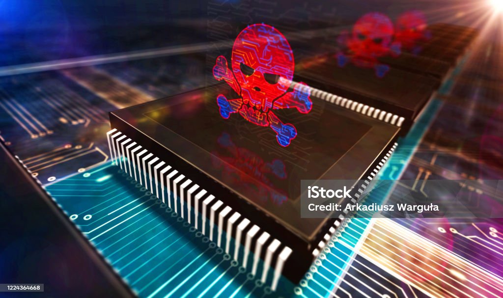 Processor Factory With Laser Burning Of Cyber Crime And Skull Symbols ... Processor Factory With Laser Burning Of Cyber Crime And Skull Symbols ...