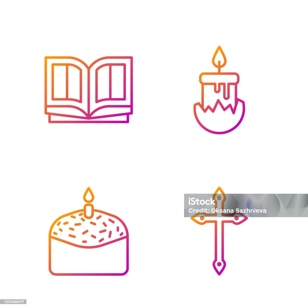 Atur Garis Salib Kristen Kue Paskah Dan Lilin Kitab Alkitab Kudus Dan