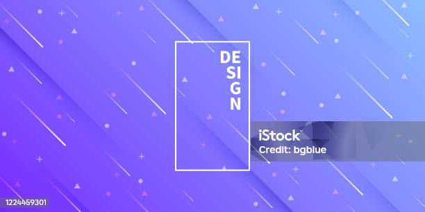 Desain Abstrak Dengan Bentuk Geometris Trendy Blue Gradient Ilustrasi