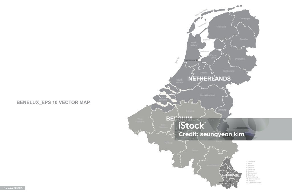 Benelux Vector Map Detailed Vector Benelux Map In European Countries ... Benelux Vector Map Detailed Vector Benelux Map In European Countries ...