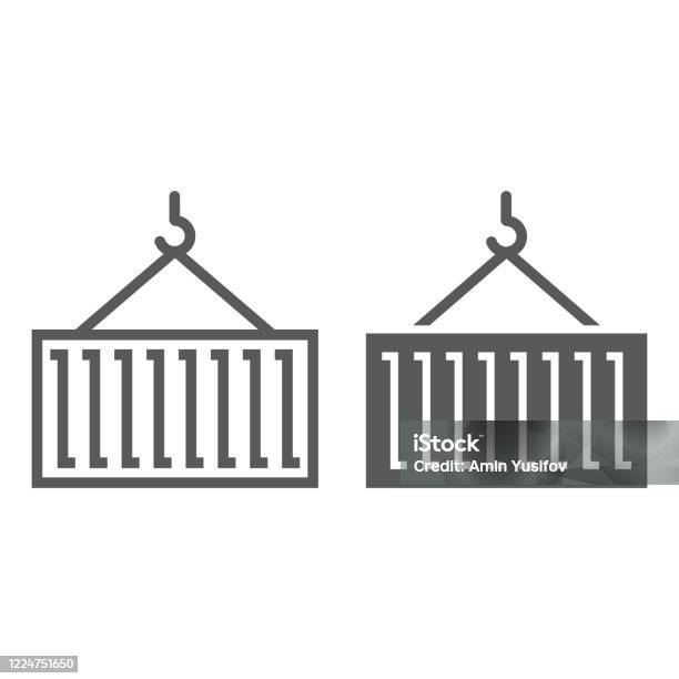 Krancontainerlinie Und Glyphensymbol Logistik Und Lieferung Kranlift ... Krancontainerlinie Und Glyphensymbol Logistik Und Lieferung Kranlift ...
