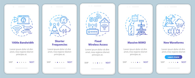 Technologies 5g À Bord Du Modèle De Vecteur Décran De Page Dapplication