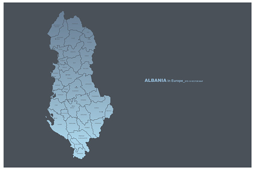 Albanien Karta Detaljerad Vektor Karta Över Albanien I Europa Land Vektorgrafik Och Fler Bilder