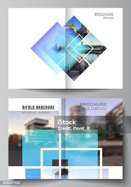 Tata Letak Vektor Dari Dua Format A4 Template Desain Mockup Sampul
