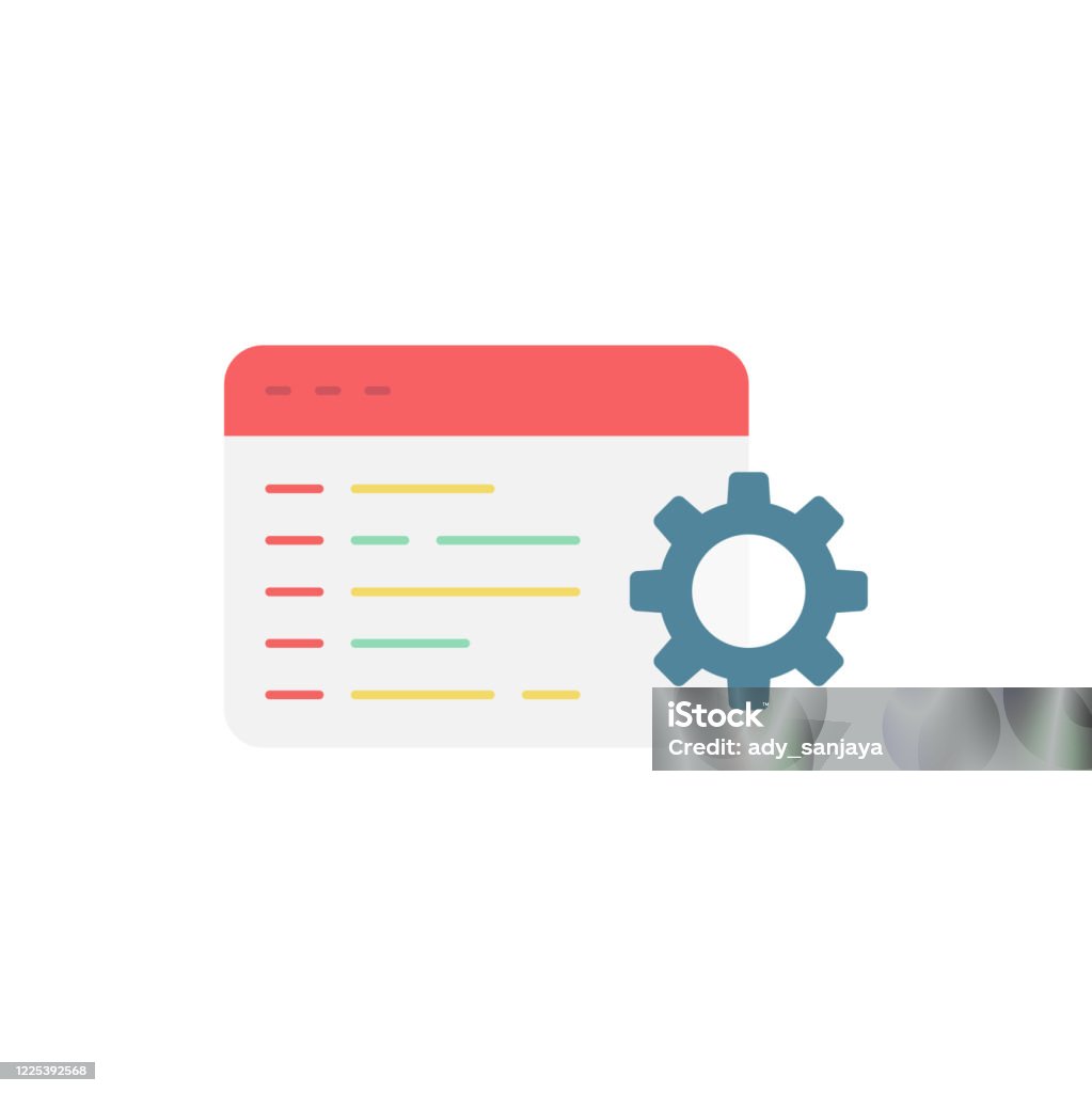 Custom Coding Symbol Programming Vector Icon Isolated On White Background Stock Illustration