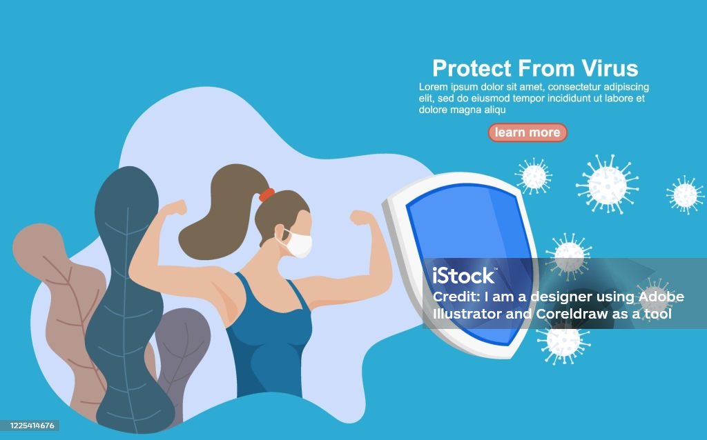 Immune System Concept With Medical Shield Bacterial And Virus Defense