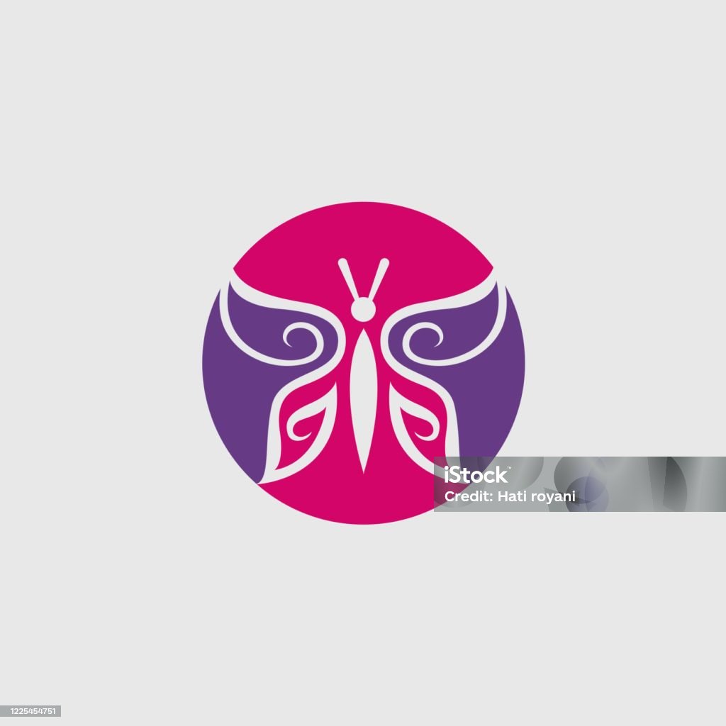 Butterfly Conceptual Simple Colorful Icon Logo Vector Illustration