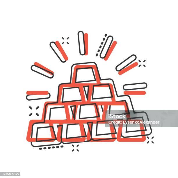 Icône De Pile Dor Dans Le Modèle Comique Illustration De Vecteur De