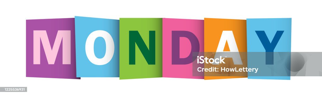 Monday Colorful Typography Banner Stock Illustration Download Image