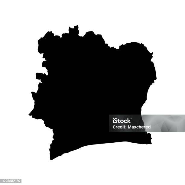 Ilustración De Cote Divoire Mapa Silueta País Africa Mapa Vector De