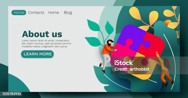 Halaman Arahan Konsep Bisnis Metafora Tim Orang Yang Menghubungkan