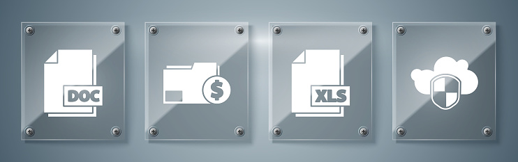 Atur Cloud Dan Perisai Dokumen File Xls Folder Dokumen Finance Dan
