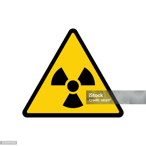 Zone Radioactive Davertissement Dans Licône De Triangle Isolée Sur Le