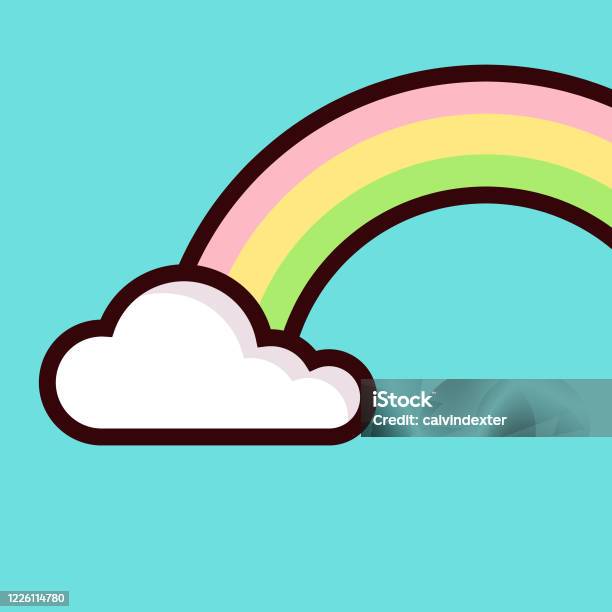 Illustration De Modèle De Dessin Animé De Nuage Et Darcenciel Vecteurs