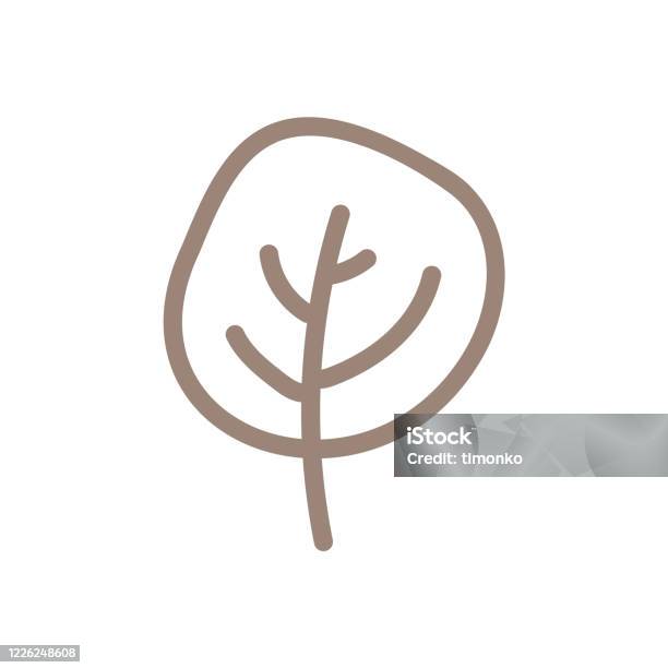 Icône De Ligne Darbre Symbole Naturellement Beau De Logo Tronc En Bois