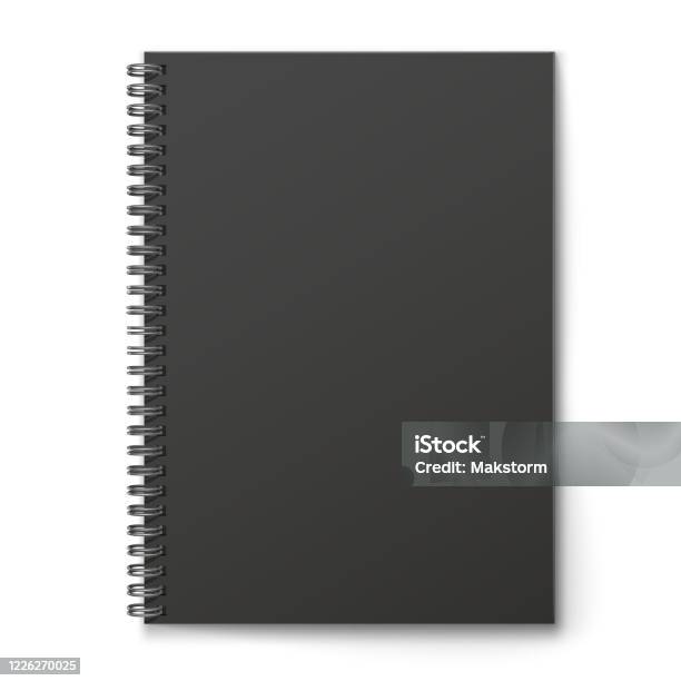 Blank Tertutup Realistis Spiral Notepad Mockup Terisolasi Pada Latar