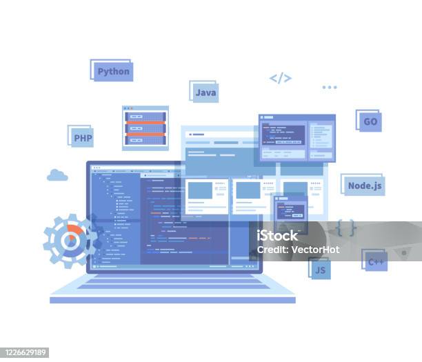 Backend Development Coding Software Engineering Programming Languages Program Code On Laptop