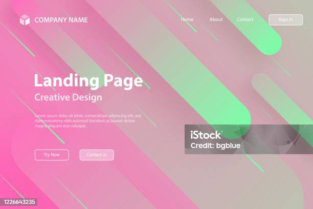 Template Halaman Arahan Desain Abstrak Dengan Bentuk Geometris Trendy
