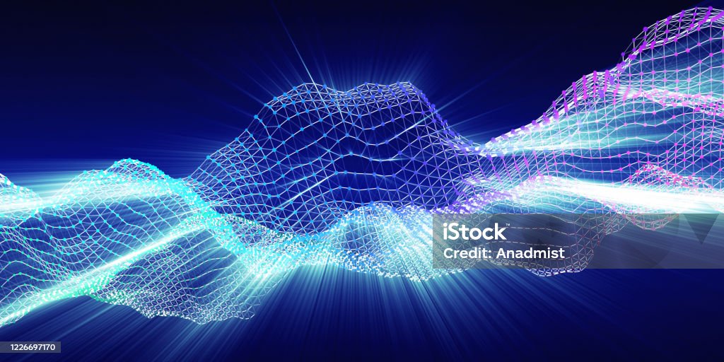 Abstract Futuristic Analytical Background With Grid Of Data And Shine Lines Big Data Business