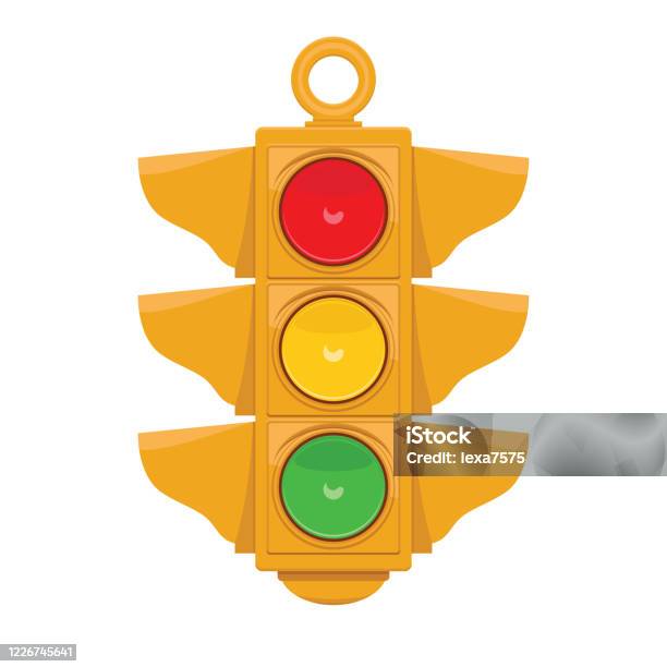 Lampu Lalu Lintas Sinyal Dengan Warna Merah Kuning Dan Hijau Desain