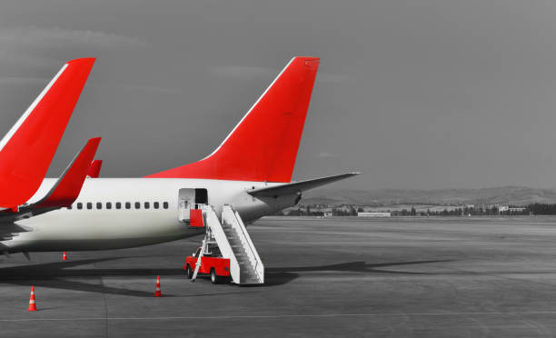 Free Stock Photo of Red and White Jet Airliner on Airport Tarmac ...