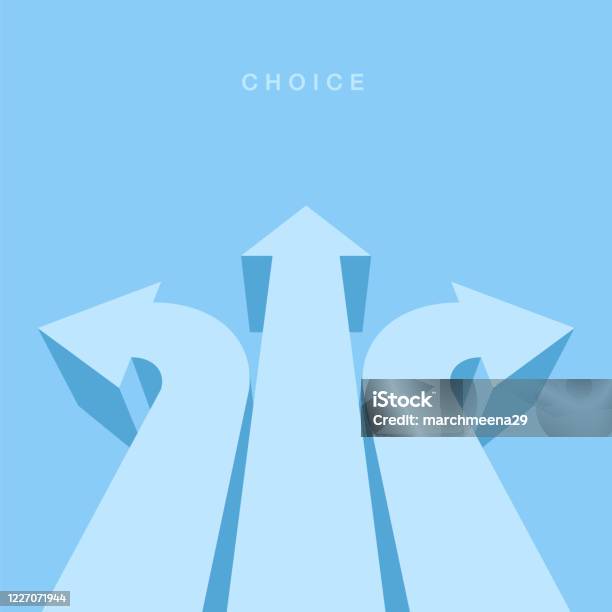 Three Way Direction Arrow Symbol Choice Way And Decision Business