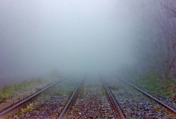 Free Stock Photo of Train Traveling Down a Foggy Train Track | Download ...