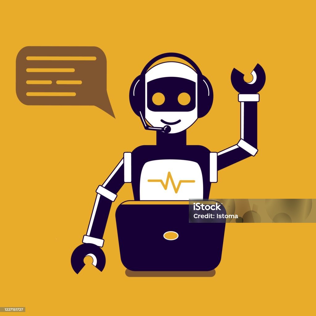 Chat Bot Robot Dire Salut Vecteur Plat Illustration De Caractère De