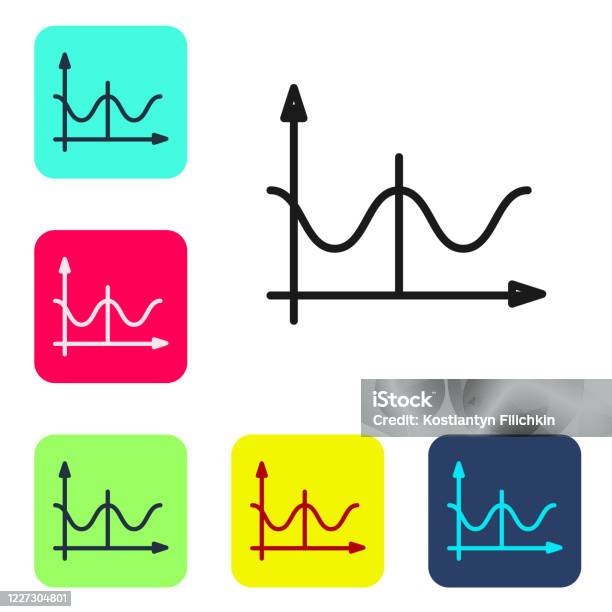 Graphique De Ligne Noire Calendrier Diagramme Infographie Icône De
