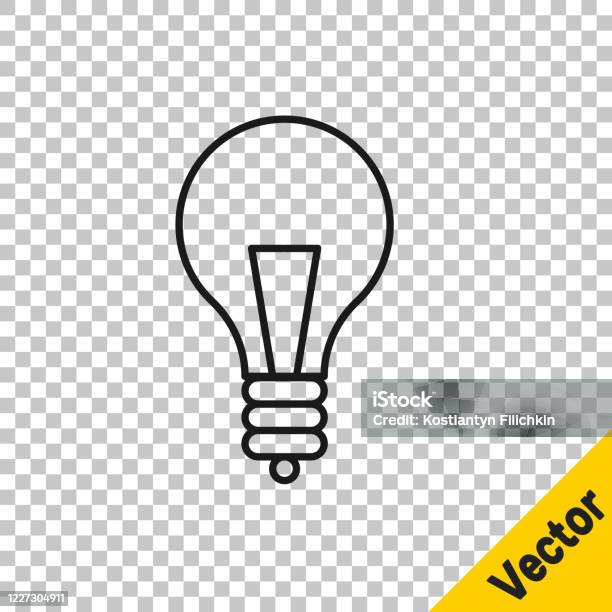Ampoule Lumineuse De Ligne Noire Avec Le Concept Dicône Didée Isolée