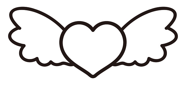 Coeur Avec Lillustration De Vecteur Isolé Dailes Vecteurs Libres De