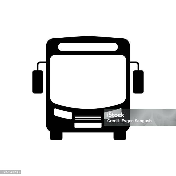 Icône Plate De Silhouette Plate De Véhicule De Vecteur Dautobus