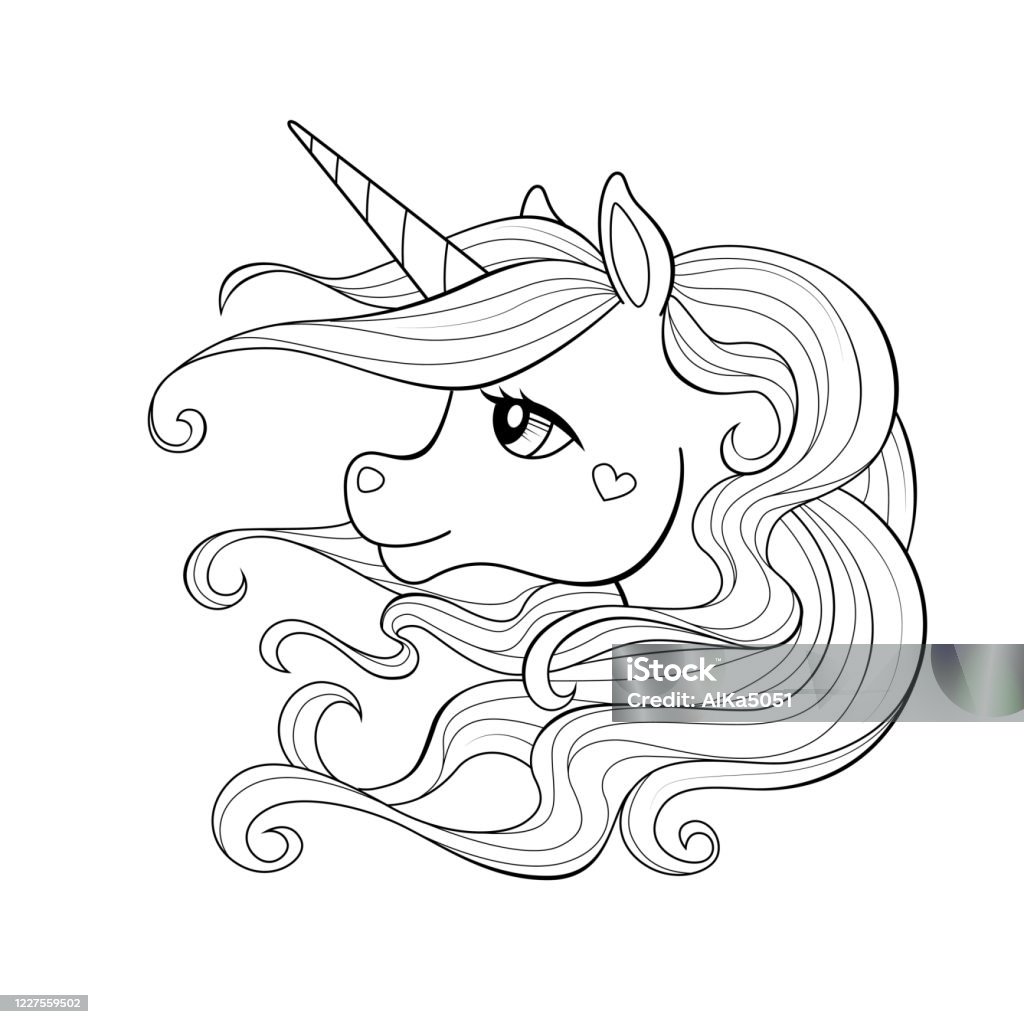 Lucu Kartun Kepala Unicorn Dengan Surai Panjang Ilustrasi Vektor Hitam ... Lucu Kartun Kepala Unicorn Dengan Surai Panjang Ilustrasi Vektor Hitam ...