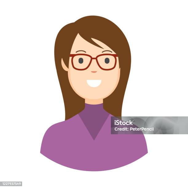 Icône Davatar De Visage Humain Profil Pour Le Réseau Social Femme