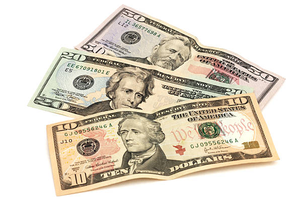 Free Stock Photo of Stack of US dollar bills in various denominations ...