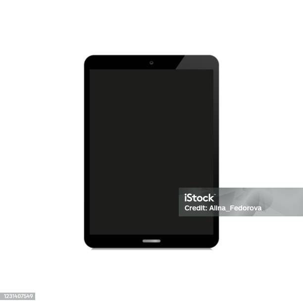 Komputer Pc Tablet Dengan Layar Hitam Kosong Mockup Tablet Realistis