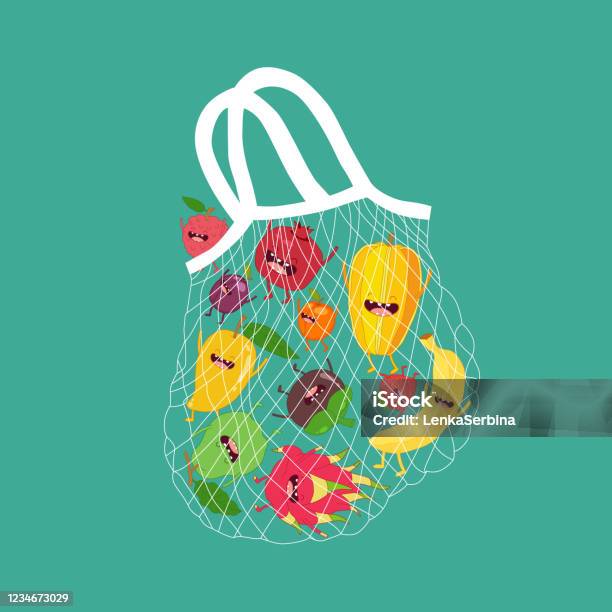 Tas Jala Dengan Buahbuahan Lucu Ilustrasi Vektor Ilustrasi Stok - Unduh ... Tas Jala Dengan Buahbuahan Lucu Ilustrasi Vektor Ilustrasi Stok - Unduh ...